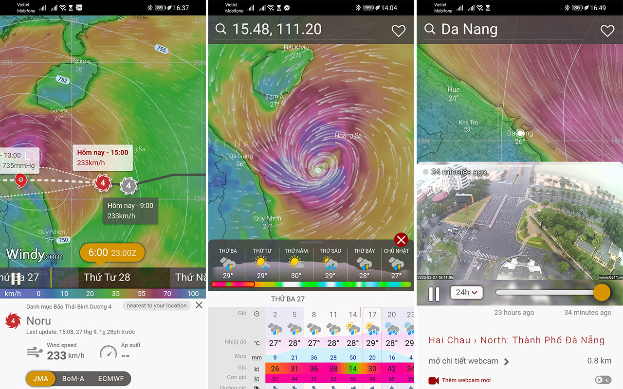 Những tính năng trên Windy giúp người dùng cập nhật chi tiết tình hình ...